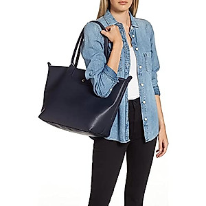Longchamp Le Pliage City Coated Canvas Large Shoulder Tote, Navy