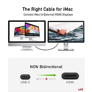 uni USB C to HDMI Cable 6ft-2 Pack 4K@60Hz, USB Type C to HDMI Cable [Thunderbolt 3 Compatible] for MacBook Pro/Air, iPad Pro, Surface Book 2, Galaxy S23, and More
