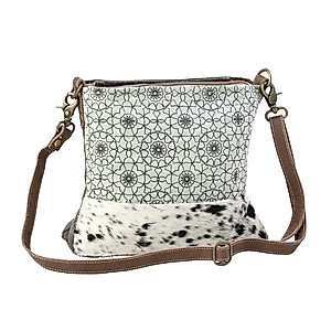 Myra Bag Green Floral Upcycled Canvas Shoulder Bag S-1196