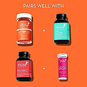 HUM Glow Sweet Glow Skin Supplement & Beauty Gummies - Hyaluronic Acid, Vitamin C + Vitamin E Gummies for Hydrated Skin - Collagen Gummies for Smooth Lasting Plump & Glowing Skin (60 Vegan Gummies)