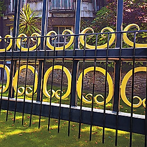 Adavin Small/Medium Animal Barrier Fence 10 Pack 24in(L) X 15in(H) Underground Decorative Garden Fencing, Dog Rabbits Fences Black Metal Fence Panel Ground Stakes for Outdoor Patio. Total Length 20Ft