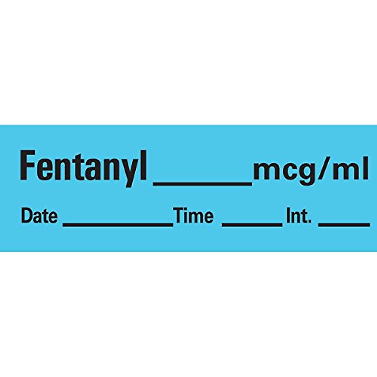 PDC an-7 Anesthesia Removable Tape with Date, Time & Initial, Fentanyl Mg/Ml, 1/2" Width, 500" Length, 333 Imprints, Blue