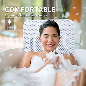 Bath Pillow Full Body, SurSoul Quick-Drying Spa Pillow for Tub, Bathtub Pillow with Soft PVC, Bath Bed with Suction Cups