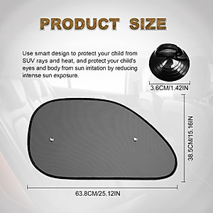 2 Pack Car Side Window Sun Shade, Glare and UV Rays Protection for Your Child, with Sun UV Protection, Reduce Damage from Direct Bright Sunlight and Heat Universal Car Window Shade