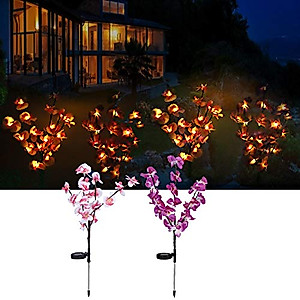 Asixxsix Solar Pathway Light, 2Pcs/Set Elegant LED Garden Light, Delicate for Wedding Festival Decor Outdoor Home Garden Courtyard Lawn Decoration