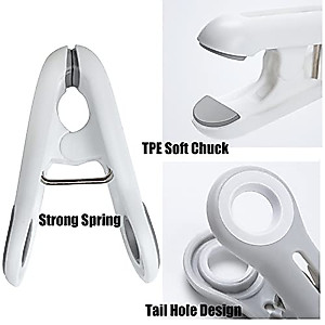 PATMOSEAL Plastic Clothes Pins Heavy Duty Outdoor for Hanging Clothes, Soft Touch Clothespins Stains-Proof for Reducing Clothing Wear (24Pcs)