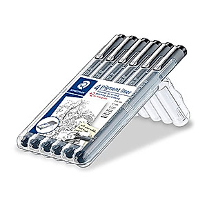 STAEDTLER Pigment Liner Bonus Sketch Set of 6 Liners for the Regular Price of 4(2 free), 308 SB6P