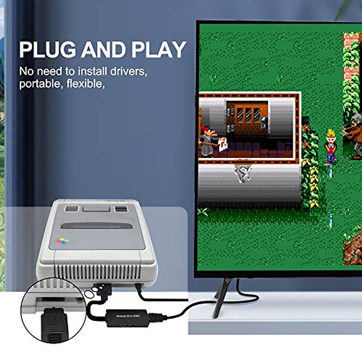 Azduou N64 to HDMI Converter Converts N64 Game Console Video Signal to HDMI Signal Easily Connect The Game Console to HDTV Adapter/Converter（Support N64，SNES，SFC，NGC）