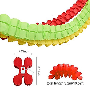 12 Pack Colorful Four Leaf Clover Paper Flowers Garland Decorations Reusable Party Streamers Hanging Garland Tissue Flower Hanging Oranment for Birthday Wedding Baby Shower Party Home Decor