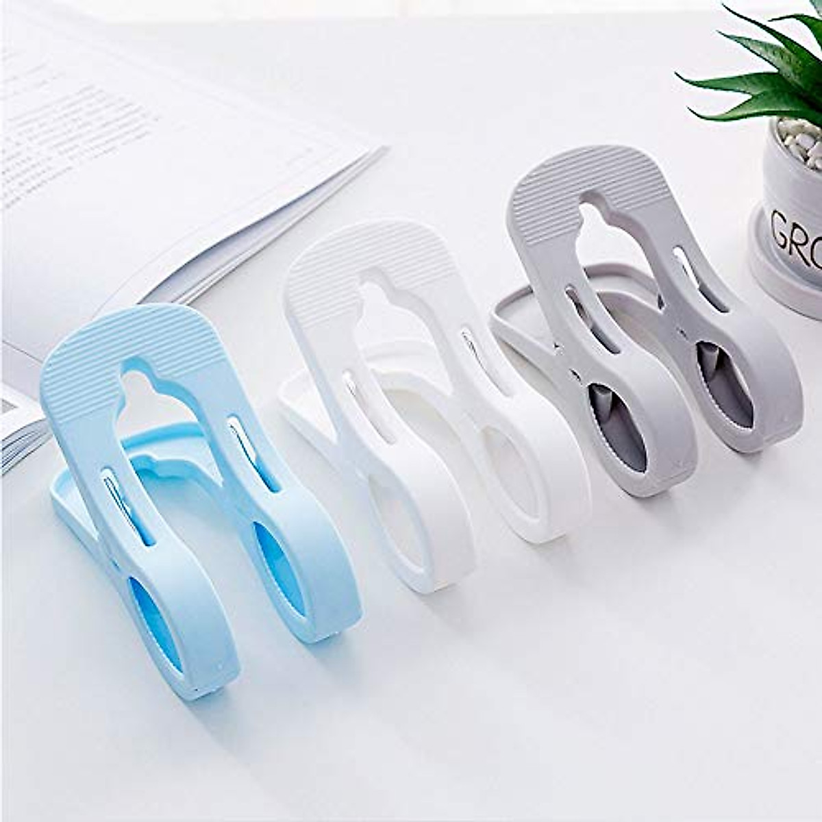 2Pcs Beach Towel Clips, Large Size Windproof Plastic Clips, Bathroom Towel Clips, Quilt Clamps Clothes Pegs for Home Pool Chairs, Laundry, Sunbeds and Sun Loungers (White)