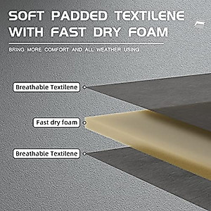 Domi Patio Outdoor Sling Chairs Set of 2, Folding Chairs Outdoor Reclining Camping Padded Chairs with Armrest Adjustable High Backrest Portable Chairs