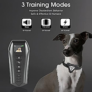 Electric Dog Training Collar with Remote,Upgraded 2 Dogs 1300ft Dog Training Collar IP67 Dustproof Waterproof 4 Training Modes for Medium Large Dog Shock Collar Rechargeable Adjustable Dog Bark Collar