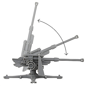 BMC CTS WW2 German 88mm Flak Artillery & Crews - 15pc Gray Army Men Accessories