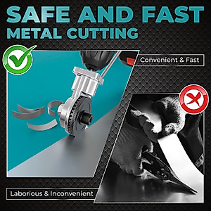 Metal Nibbler Drill Attachment, Rayan Deluxe Electric Drill Plate Cutter Attachment 2023 Model