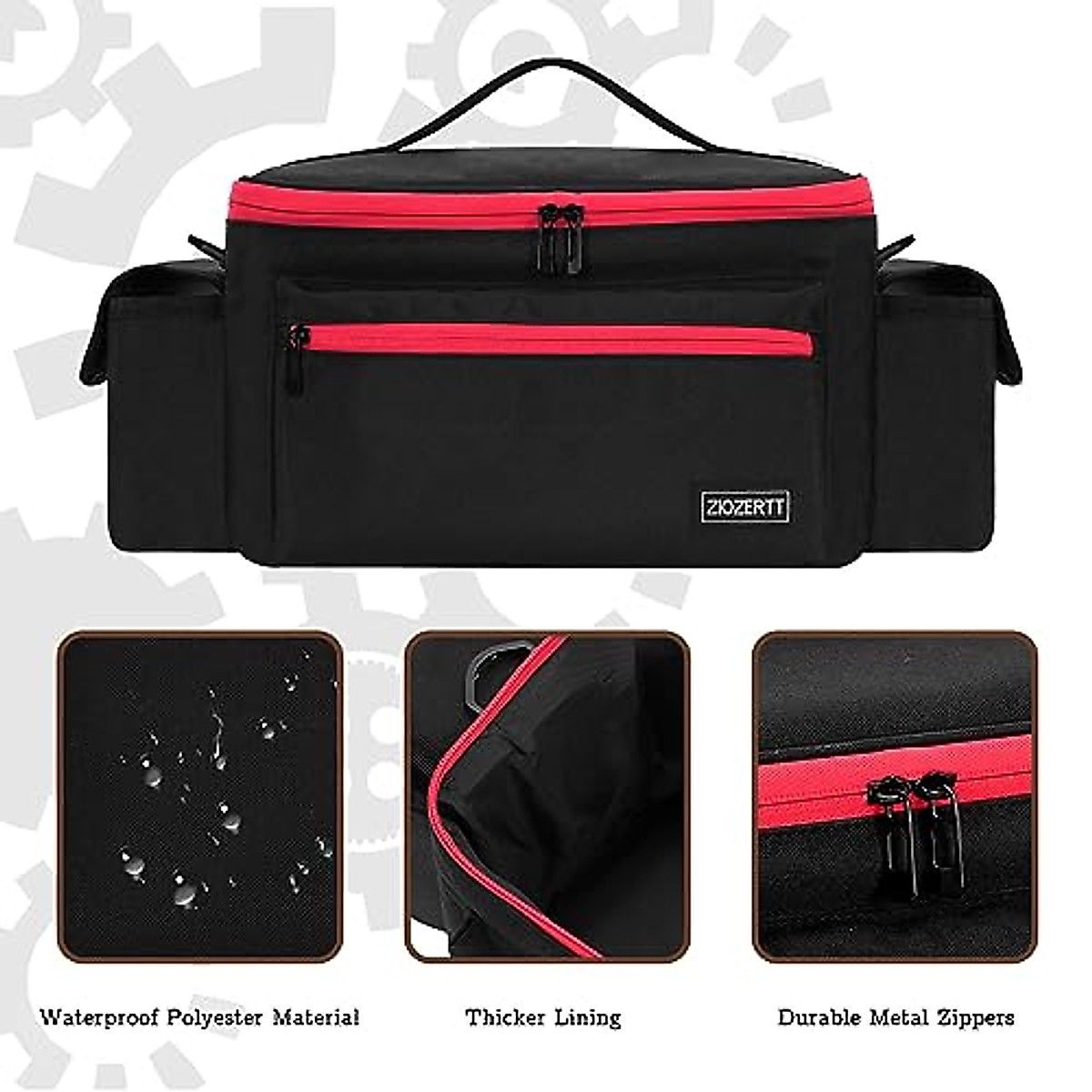 ZIOZERTT Air Compressor Bag Compatible with Milwaukee M18 Tire Inflator 2848-20/Craftsman V20, Air Pump Carrying Case Fits for Milwaukee Tools Accessories and 18V Battery, Black (Bag Only)