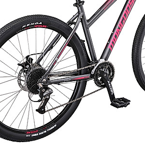 Mongoose Switchback Comp Adult Mountain Bike, 18 Speeds, 27.5-inch Wheels, Women Aluminum Medium Frame, Grey