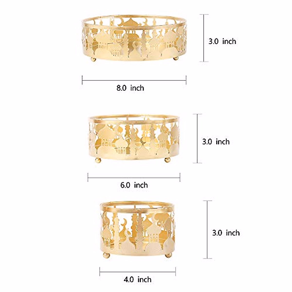 Crazy Night Islam Eid Mubarak Pendant DIY Castle Three-piece set Tray Ramadan Activities Party Decoration Food Storage Container