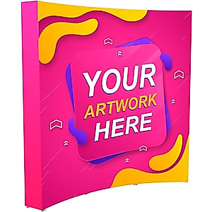BannerBuzz Custom Step & Repeat Fabric Pop Up Display, Straight and Curved shape, Graphic with Hardware, 230 GSM Polyester Fabric, 1440 DPI Dye Sublimation Printing (8'W X 8'H)