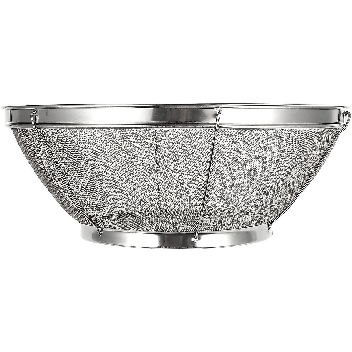 Large Fine Mesh Pasta Strainer, Metal Colander for Rice, Quinoa, Yogurt (10 x 4 In)