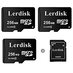 Lerdisk Factory Wholesale 3-Pack Micro SD Card 256MB Class 4 in Bulk Small Capacity 3-Year Warranty Produced by 3C Group Authorized Licencee Special for Small Files Storage or Company Use