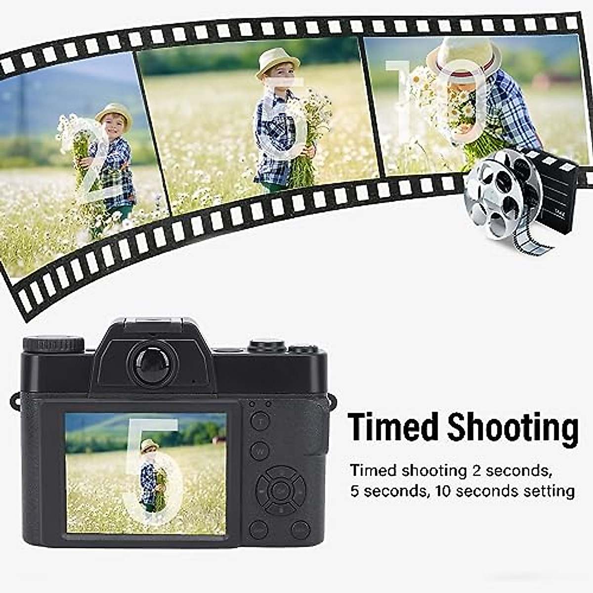 Digital Camera, 4 K 4K Vlogging Camera Autofocus High Definition for Photography