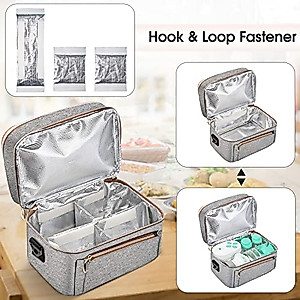 Breast Pump Bag, Wearable Breastfeeding Pump Bag Adjustable Velcro Compatible with Breast Pumps for Momcozy, Medela, Lansinoh, Elvie, Willow, 2 Layer Breast Pump Carrying Case with Widen Straps