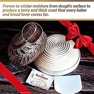 Bread Bosses 9 Inch Banneton Proofing Basket and Bread Bakers Lame Slashing Tool - Great as a Gift