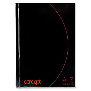 Premier Stationery C3242031 A5 Concept 192 Page A-Z Index Hardback Notebook