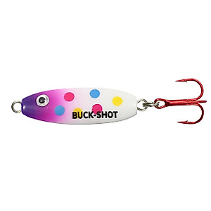 Northland Fishing Tackle Buck-Shot Ice Fishing Rattle Spoon, Purple Wonder, 3/8 Oz, 1/Cd