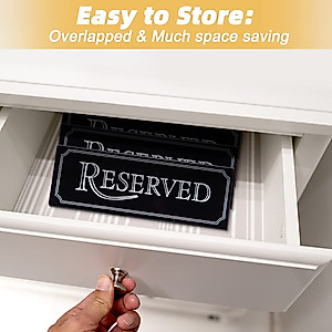 6 Pieces Acrylic Reserved Table Signs,Seating Background Reserved Signs for Tables Wedding Birthday Reservation Restaurant Business Office Meeting Important Events Party,7.87x2.75inch