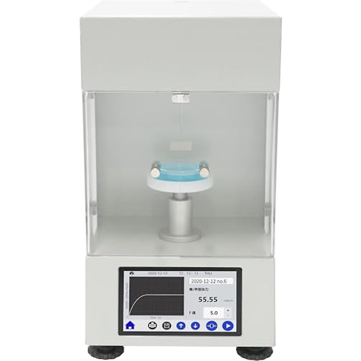 ﻿CNYST Du Nouy Ring Tensiometer Surface Tension Meter Tester with Platinum Ring Method 0-1000mN/m Support Data Storage Password Management Function Real-time Measurement Curve