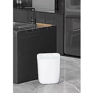 Diyalor Small Trash Can for Bathroom with 60 Trash Bags,2.3 Gallon Bathroom Garbage Can Wastebasket (1, White)