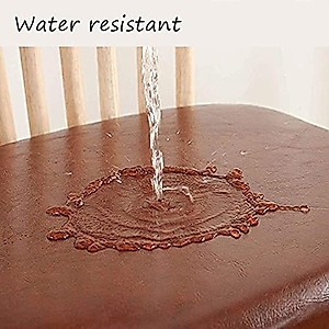 Leather Bench Cushion, Waterproof Non-Slip Sofa Settee Soft Chair Cushion, Long Rectangle Loveseat Seat Mattress for Outdoor/Indoor/Garden/Patio/Dining 48x14inch,Brown