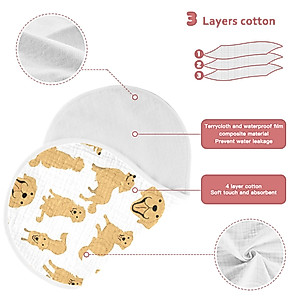 YYZZH Golden Retriever Dog Muslin Burp Cloths for Baby 2 Pack Soft 100% Cotton Baby Washcloths Bibs for Boy Girl
