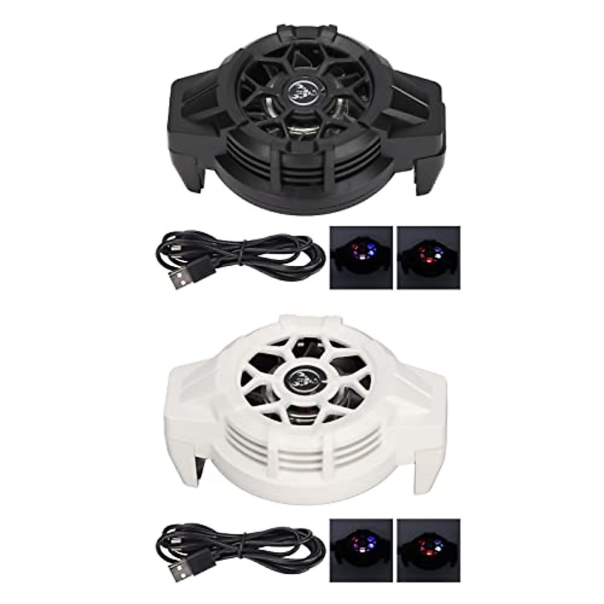 Phone Cooler,Ultra Quiet Cell Phone Radiator with Full Color LED Lights, USB Charging Cable and a High Speed Fan for 2.56in-3.34in (Width) Mobile Phones(White)