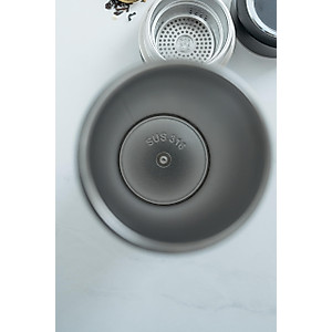 Insulated Tea Infuser Tumbler Thermos - Stainless Steel Travel Tea Mug with Lid | Cold Brew Coffee Mug Flask (Black Detachable, 15.9oz)