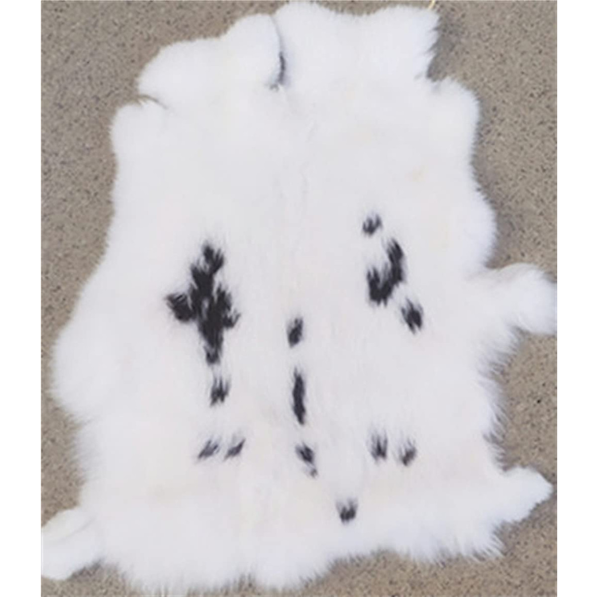 Natural Spotted Color Rabbit Fur Pelt Hide(10" by 12" with Sewing Quality Leather) - Soft Professionally Tanned 1PCS
