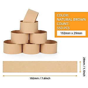 Money Bands 550 Pack Blank Natural Kraft Brown Cash Bands Self Adhesive Currency Straps for Bill Wrappers Cash Organizer