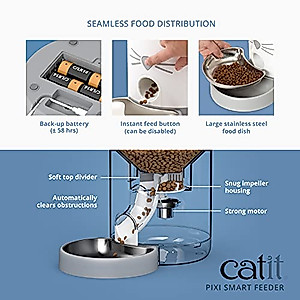 Catit PIXI Smart Feeder – Automatic and Customizable Feeding Schedule with App Support, White