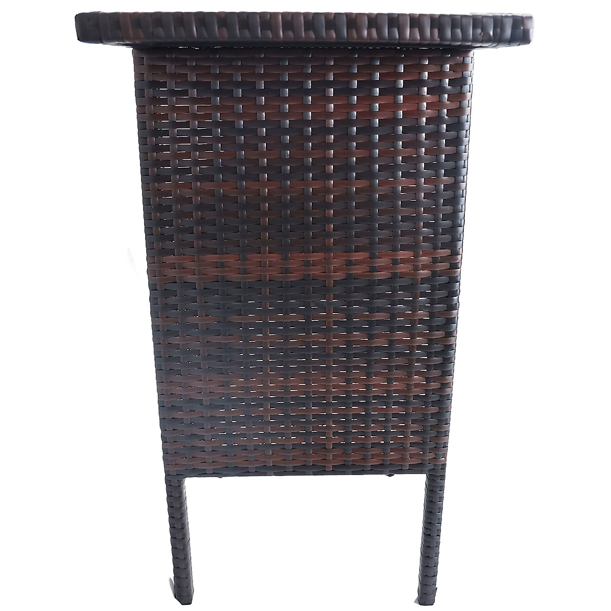 BalanceFrom Outdoor Patio Wicker Bar Counter Table Backyard Furniture with Shelves and Rails