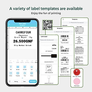 Phomemo M110 Portable Thermal Label Printer, Bluetooth Label Maker Machine for iOS & Android, Barcode Label Printer Machine for Small Business, Address, Office, with 1 Roll 40x30mm Label,Black