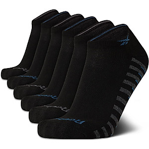 Reebok Men’s Low Cut Socks – 6 Pack Basic Cushion Low Cut No Show Socks for Men - Men's Athletic Socks (Size: 6-12.5), Size 6-12.5, Jet Black