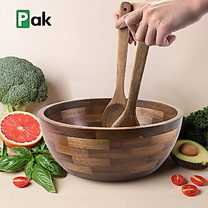Pak Wooden Salad Bowl Set, Salad Bowl, Large Salad Bowls, Large Wooden Bowls, Salad Mixing Bowl, Wood Serving Bowl, Wood Salad Bowl Set, Salad Bowls Large, Wooden Salad Bowl Sets with Serving Utensils