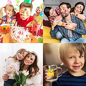 Monster Temporary Tattoos for Kids, 96PCS Birthday Party Decorations Supplies Party Favors Supper Cute Little Monster Tattoo Sticker Style Gift Ideals for Boys Girls Schools Prizes Themed