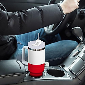 ODAWA 40oz Oman Flag Insulated Water Tumbler with Handle and Straw Lid, 2 in 1 Lid Insulated Stainless Steel Tumblers