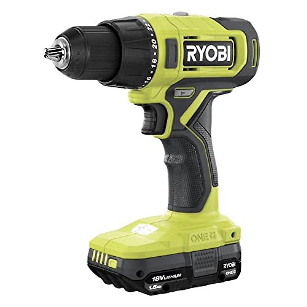 Ryobi Cordless 1/2 inch Drill Driver with (2) 18-Volt Batteries, Charger, 20 Piece Multipurpose Drill Bit Set and Buho Tool Bag