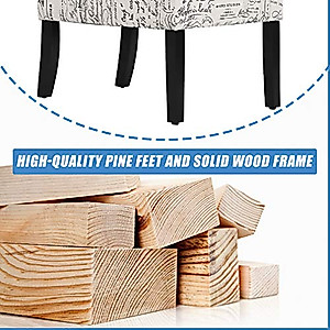 Accent Chair Dining Chairs Armless Chair for Living Room Armless Chair Modern Accent Chair Elegant Design Modern Fabric Living Room Chairs Set of 2 with Solid Wood Legs Home Furniture,White