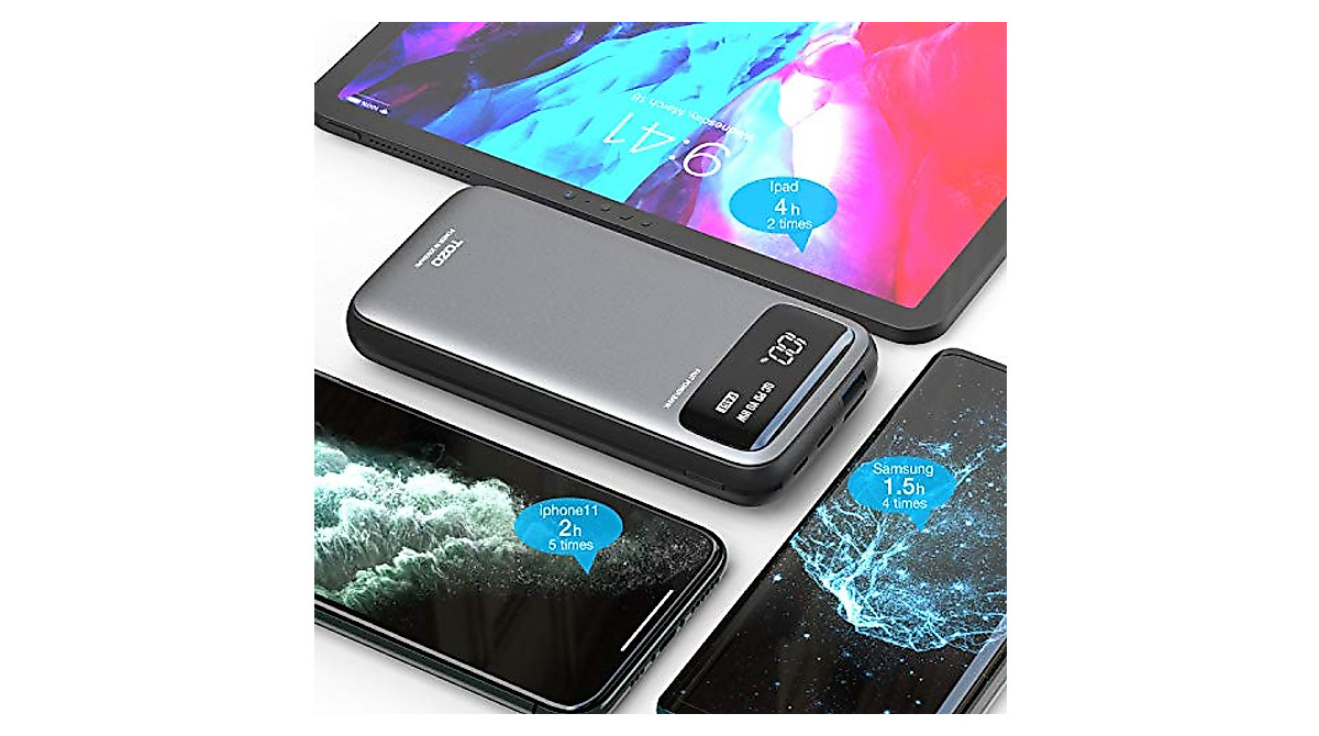 TOZO PB2 20000mAh Power Bank with Fast Charging & Digital Display