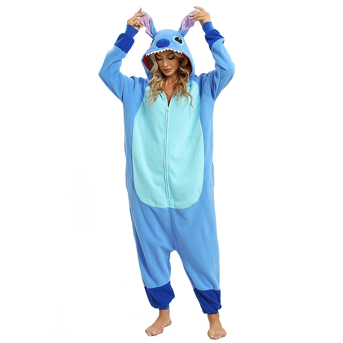 Superband Animal Cosplay Costume Adult Onesie Pajamas Cartoon Sleepwear Blue