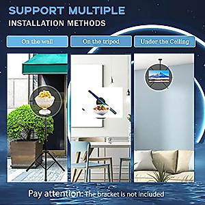 Spolehli 3D Hologram Fan with WiFi Control, 16.5in Holographic Fan Advertising Display with 700+ Video Libraries, Led 3D Hologram Projector for Christmas Decorations, Store, Bar (16.5" 224 Beads)